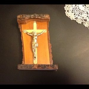 Other | Vintage Jesus On The Cross Wood Table Decor | Poshmark